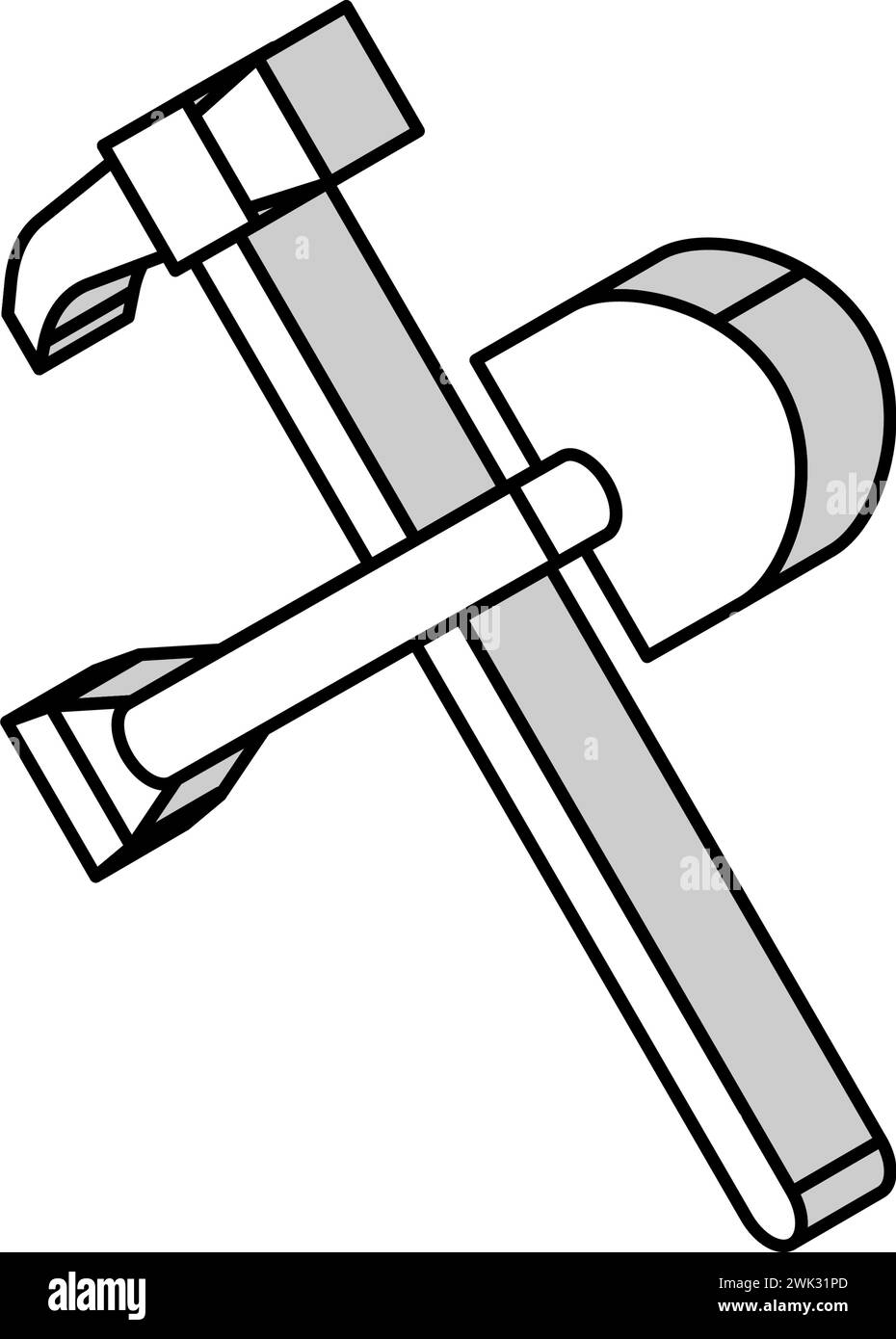 Shovel And Pickax Isometric Icon Vector Illustration Stock Vector Image