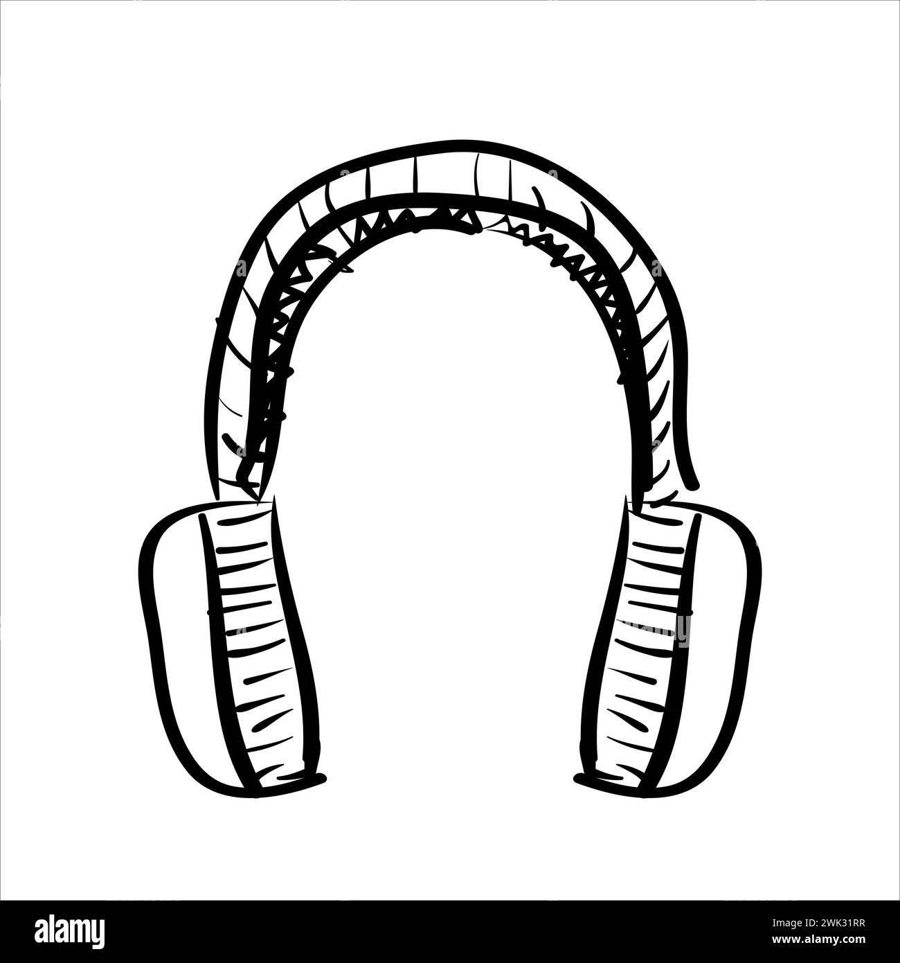 art illustration abstract hand draw vector symbol icon of headphone ...