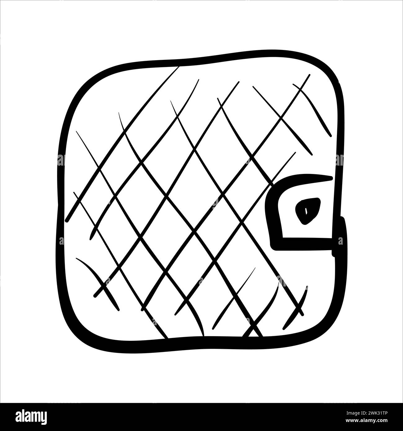 art illustration abstract hand draw vector symbol icon of wallet Stock ...