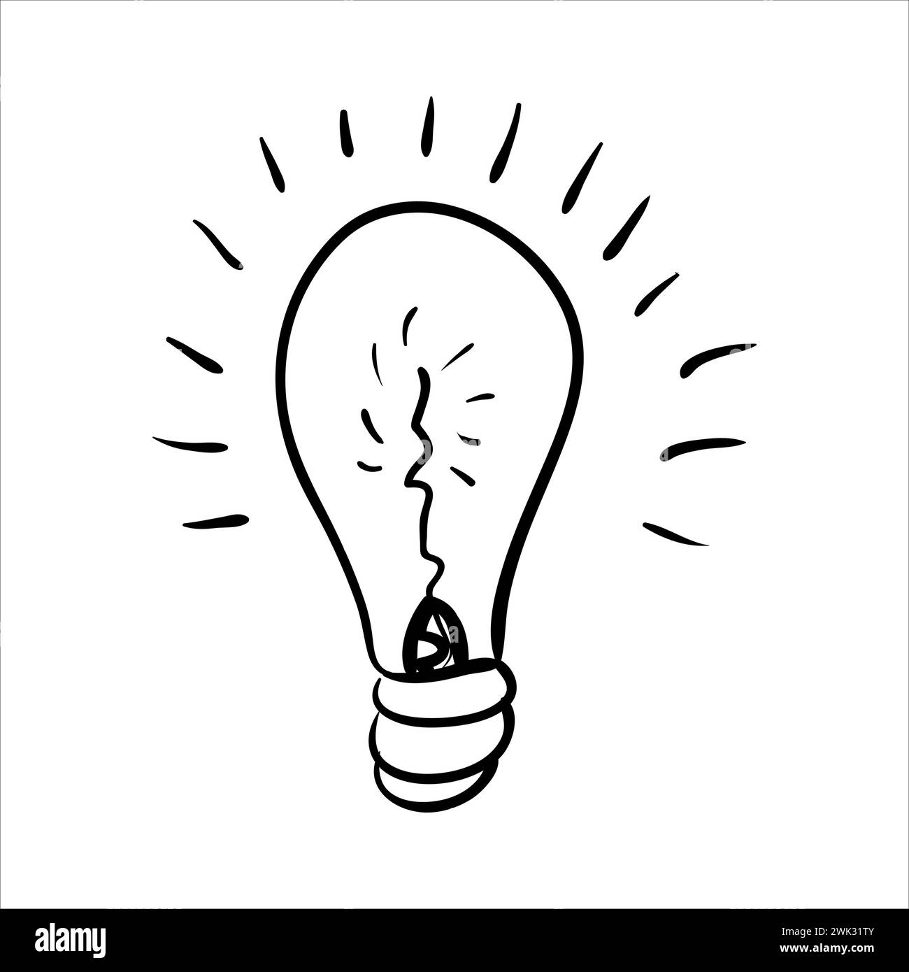 art illustration hand draw vector symbol icon of lamp light bulb ...