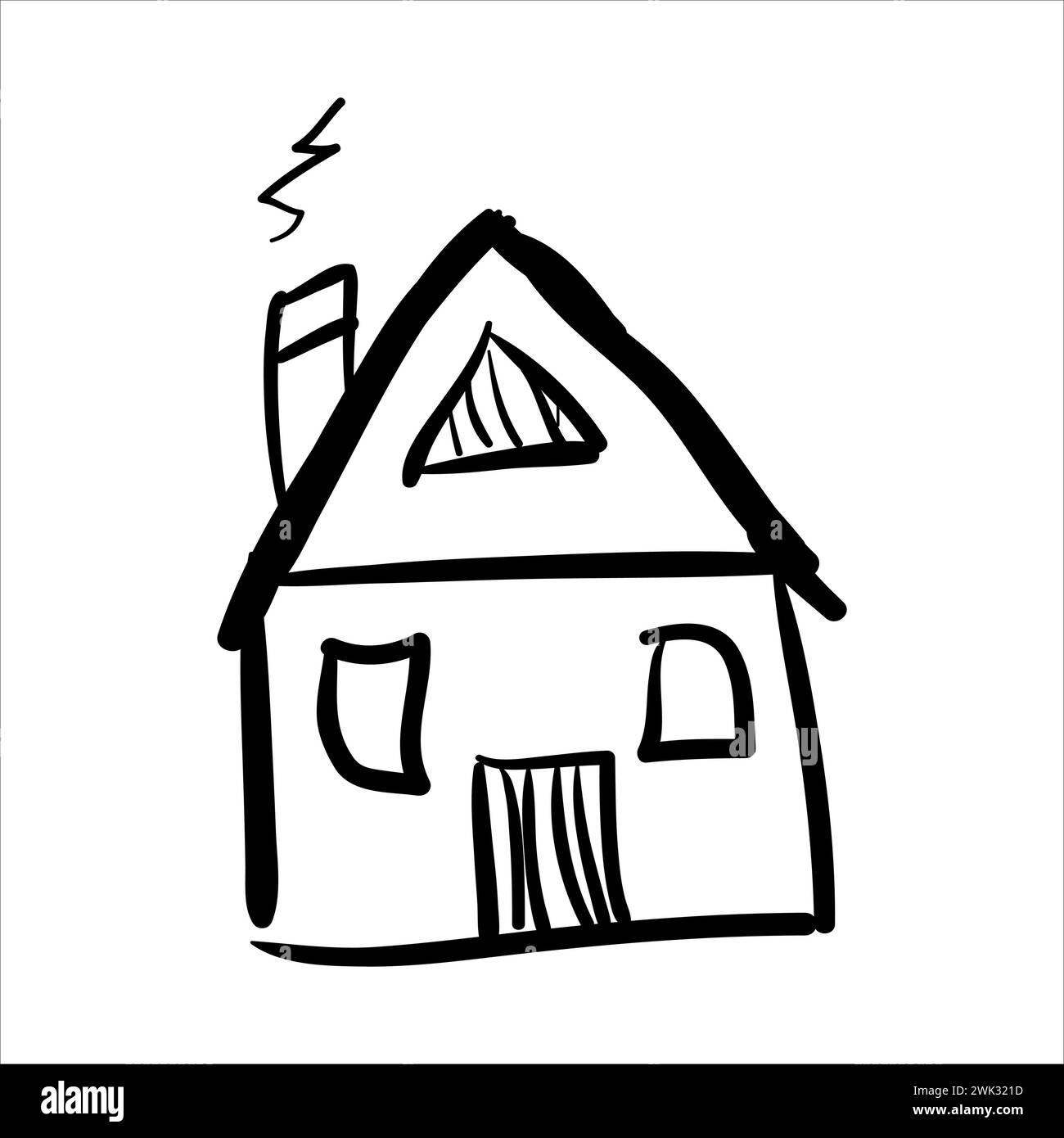 art illustration abstract hand draw vector symbol icon of house Stock ...