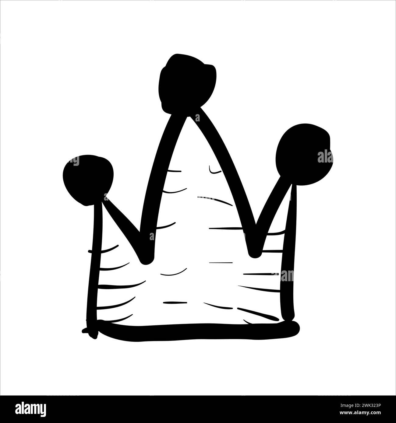 art illustration hand draw vector symbol icon of crown king Stock ...