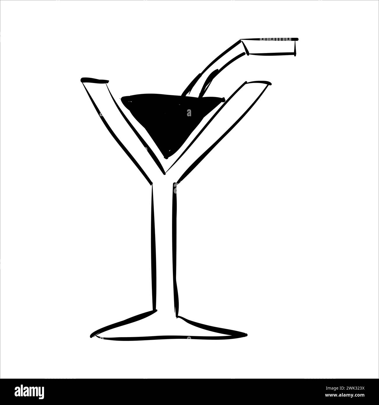 art illustration hand draw vector symbol icon of glass of drink Stock ...