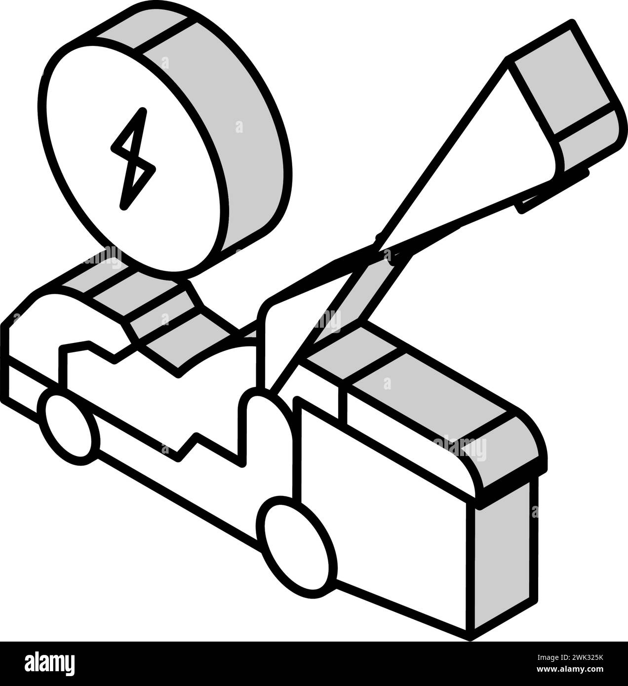 electrical lawn mower isometric icon vector illustration Stock Vector ...