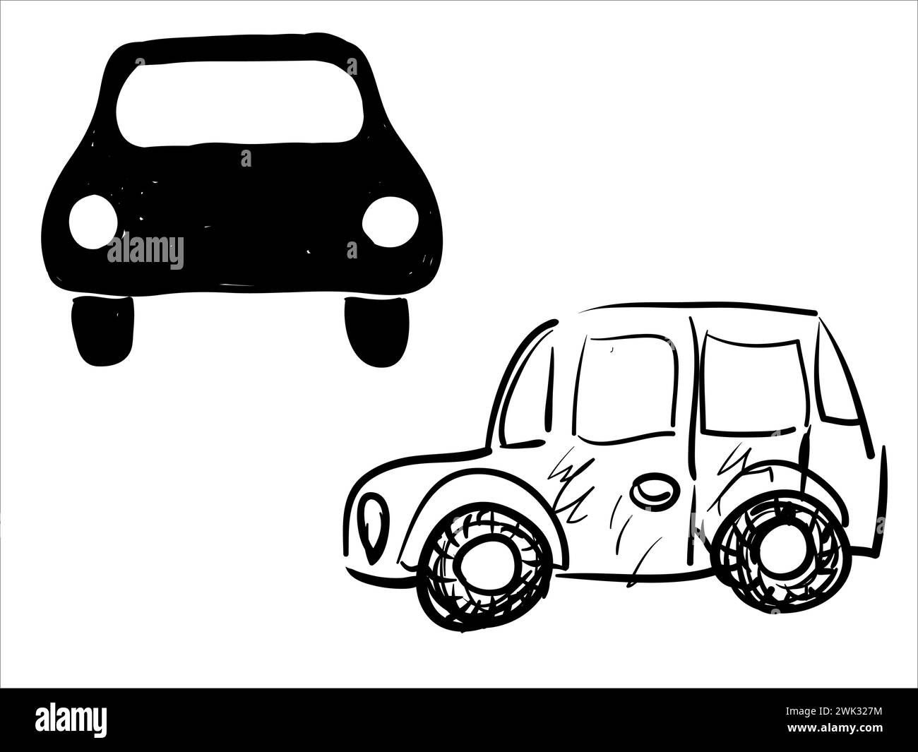 art illustration sketch abstract hand draw vector symbol icon of car ...