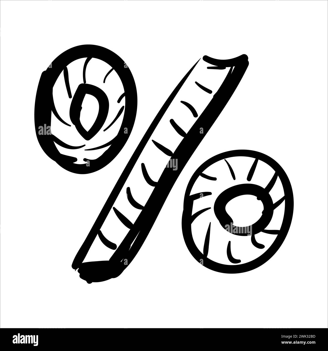 art illustration hand draw vector symbol icon of percent sign Stock ...