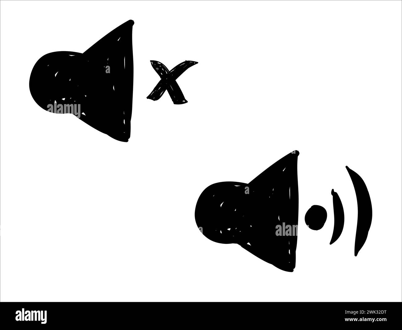 art illustration hand draw vector symbol icon of sound speaker Stock ...