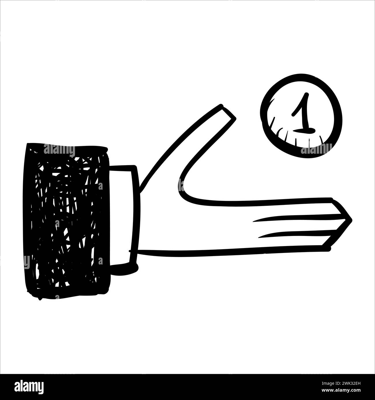 art illustration hand draw vector symbol icon of hand recieve money ...