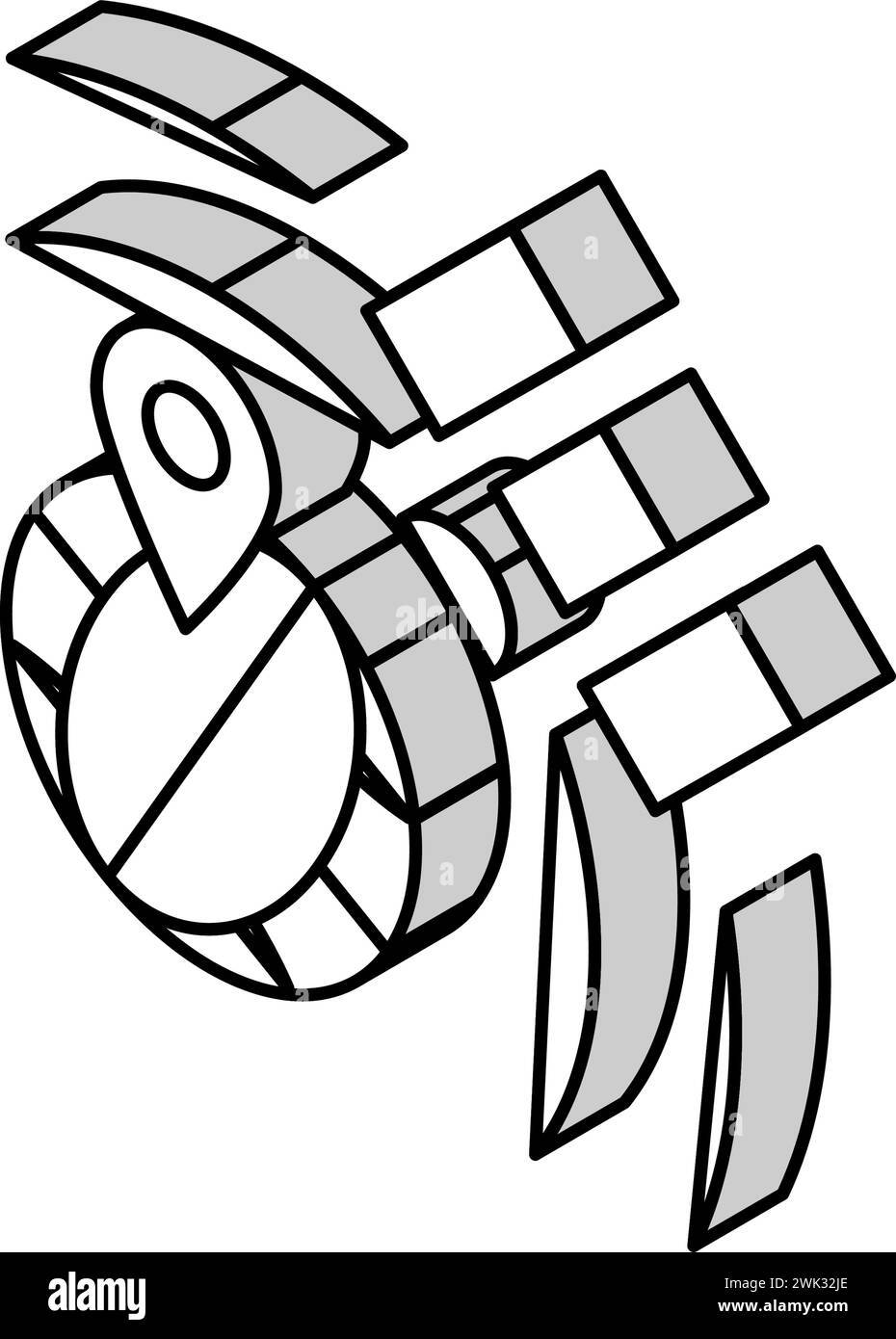 satellite earth location pin isometric icon vector illustration Stock ...