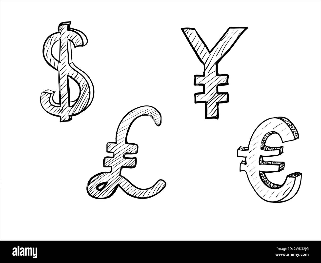 art illustration sketch abstract hand draw vector symbol icon of money ...
