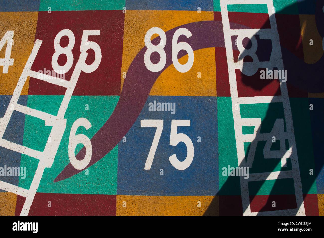 children's entertainment game,street game with painted numbers on the ...