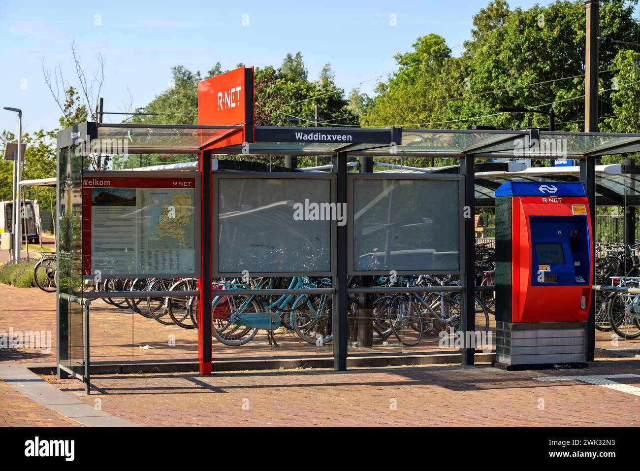 Ticket vending machine of R-NET trains at the station of Waddinxveen ...