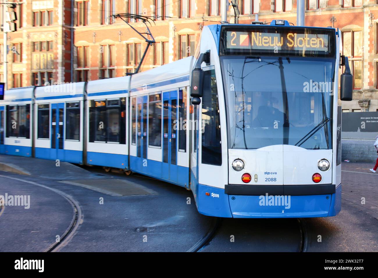 Siemens combino tram of GVB in the city of Amsterdam in the Netherlands ...