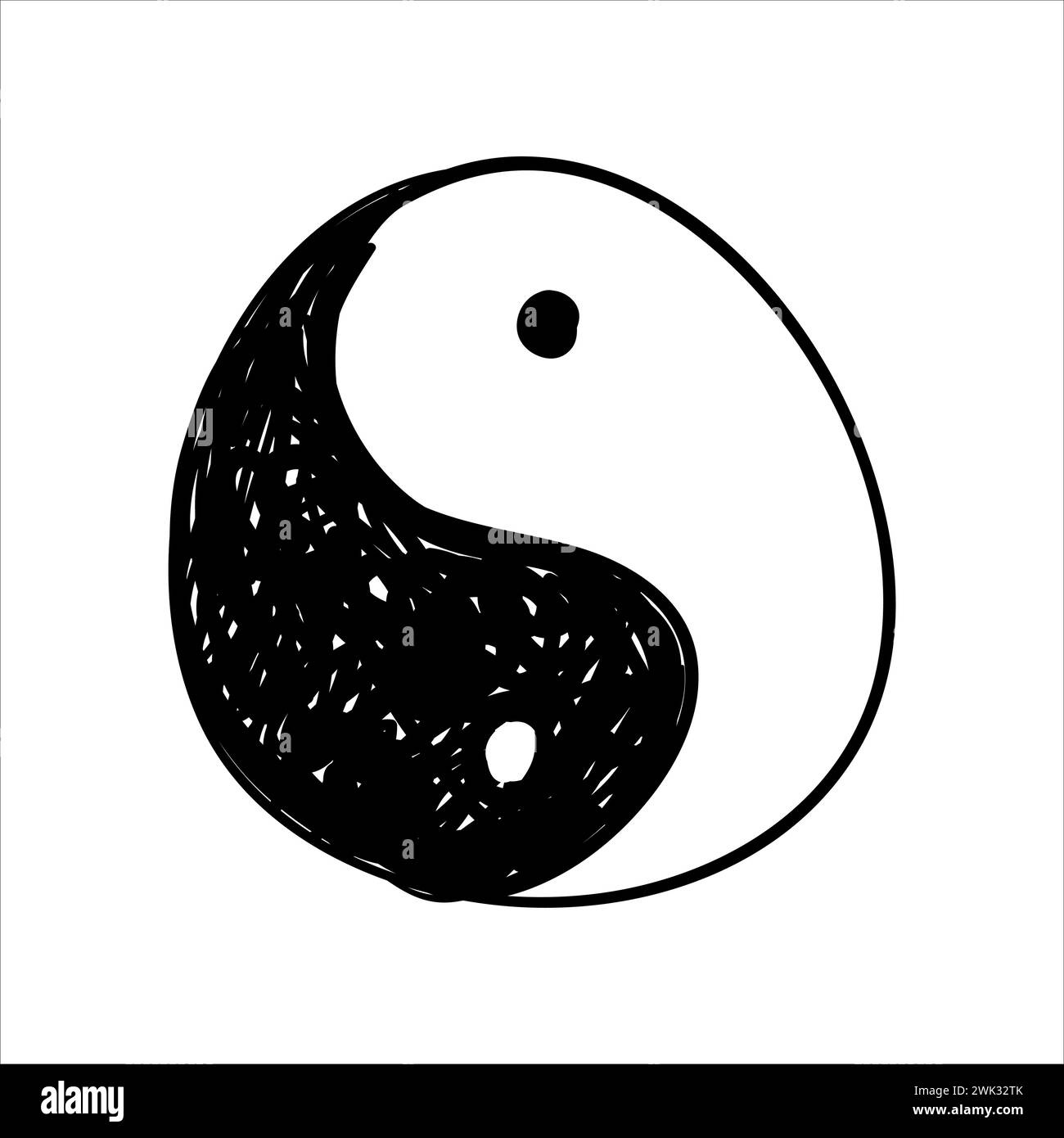 art illustration hand draw vector symbol icon of yin yang sign Stock ...