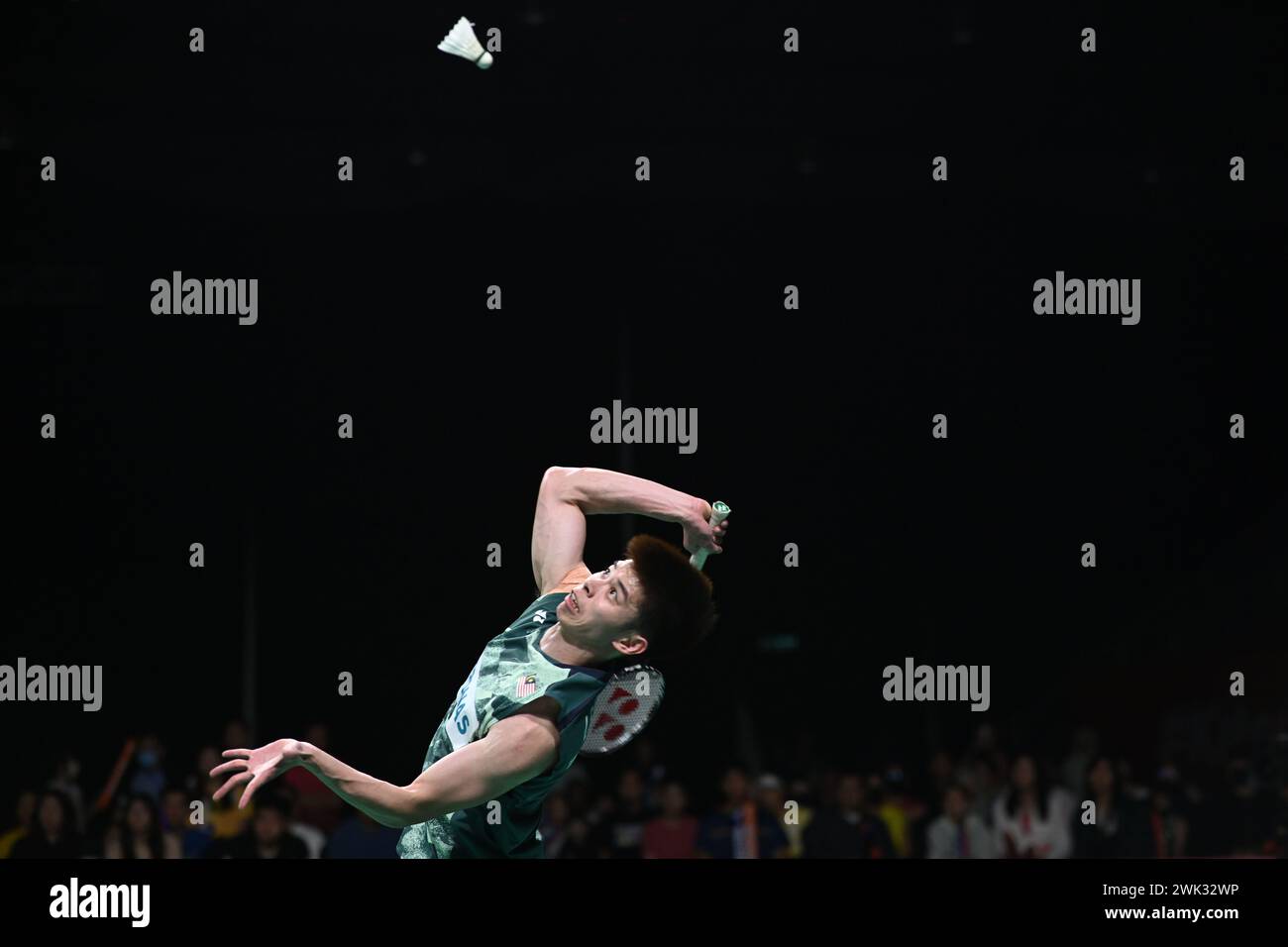 Shah Alam, Malaysia. 18th Feb, 2024. Leong Jun Hao of Malaysia hits a ...