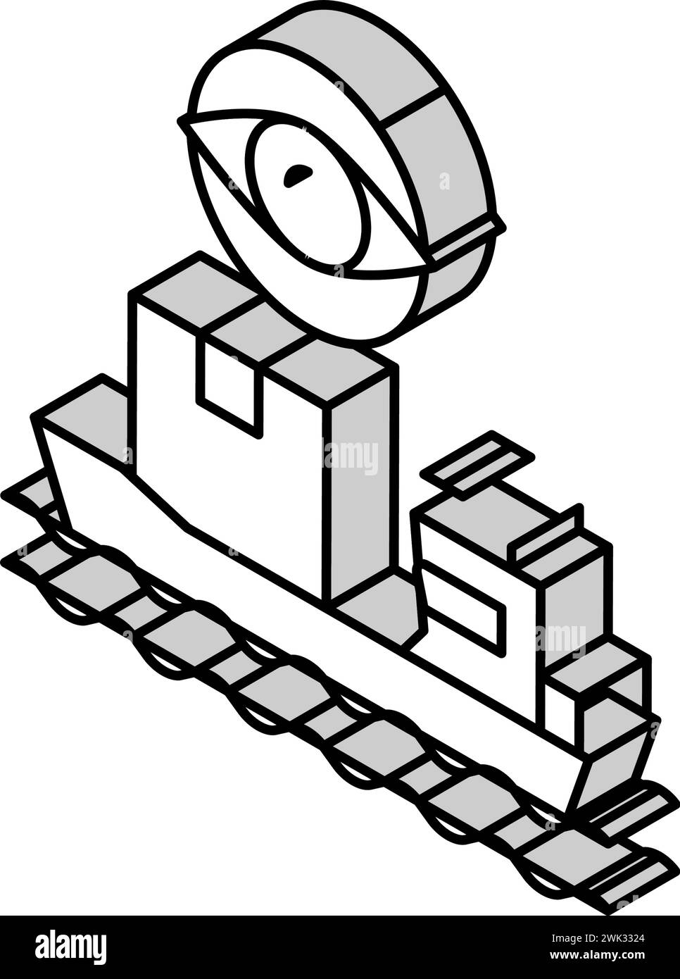ship shipment management and control isometric icon vector illustration ...