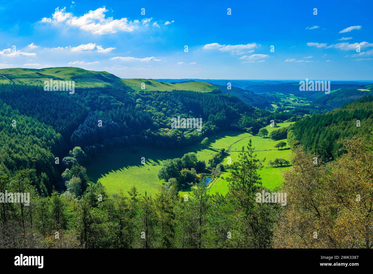 view over mid wales landscape near devils bridge wales uk Stock Photo ...