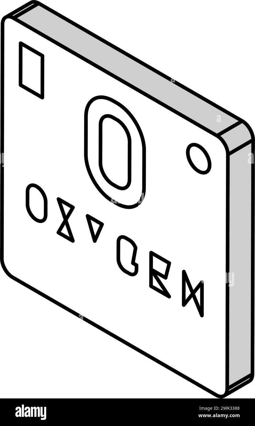 chemical element oxygen 02 isometric icon vector illustration Stock ...