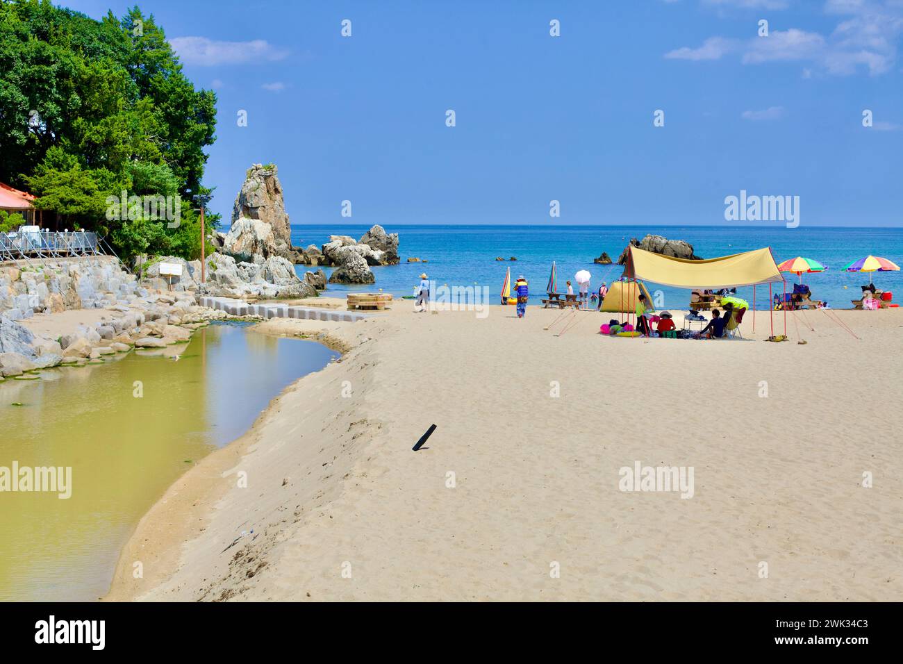 Donghae City, South Korea - July 28th, 2019: Chuam Beach, nestled ...