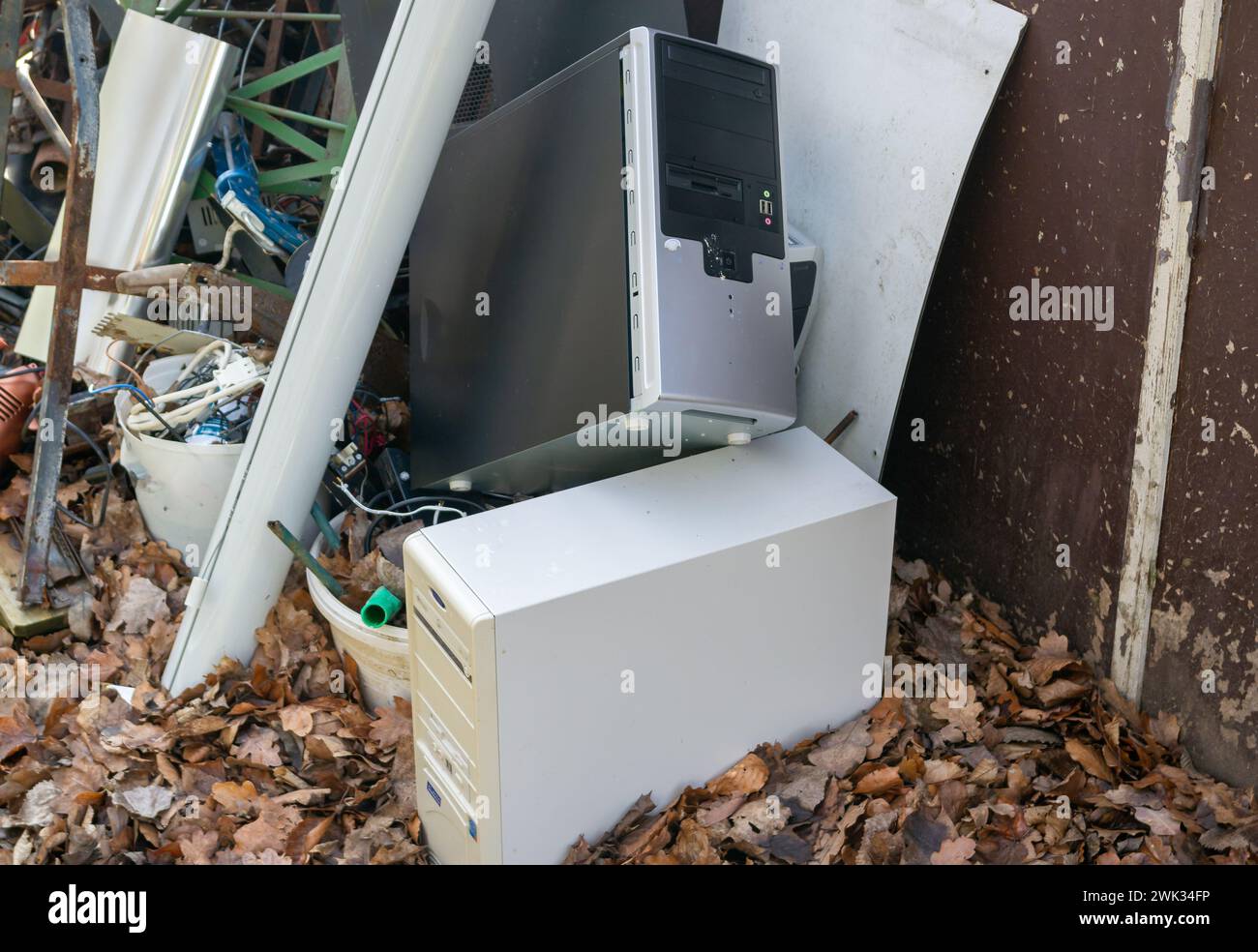 Old PC tower electronic waste for recycling Stock Photo - Alamy