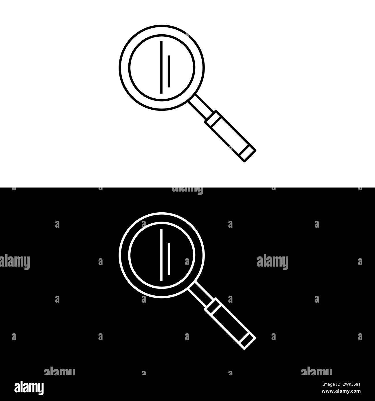 magnifying glass line icon, outline vector sign, linear pictogram ...
