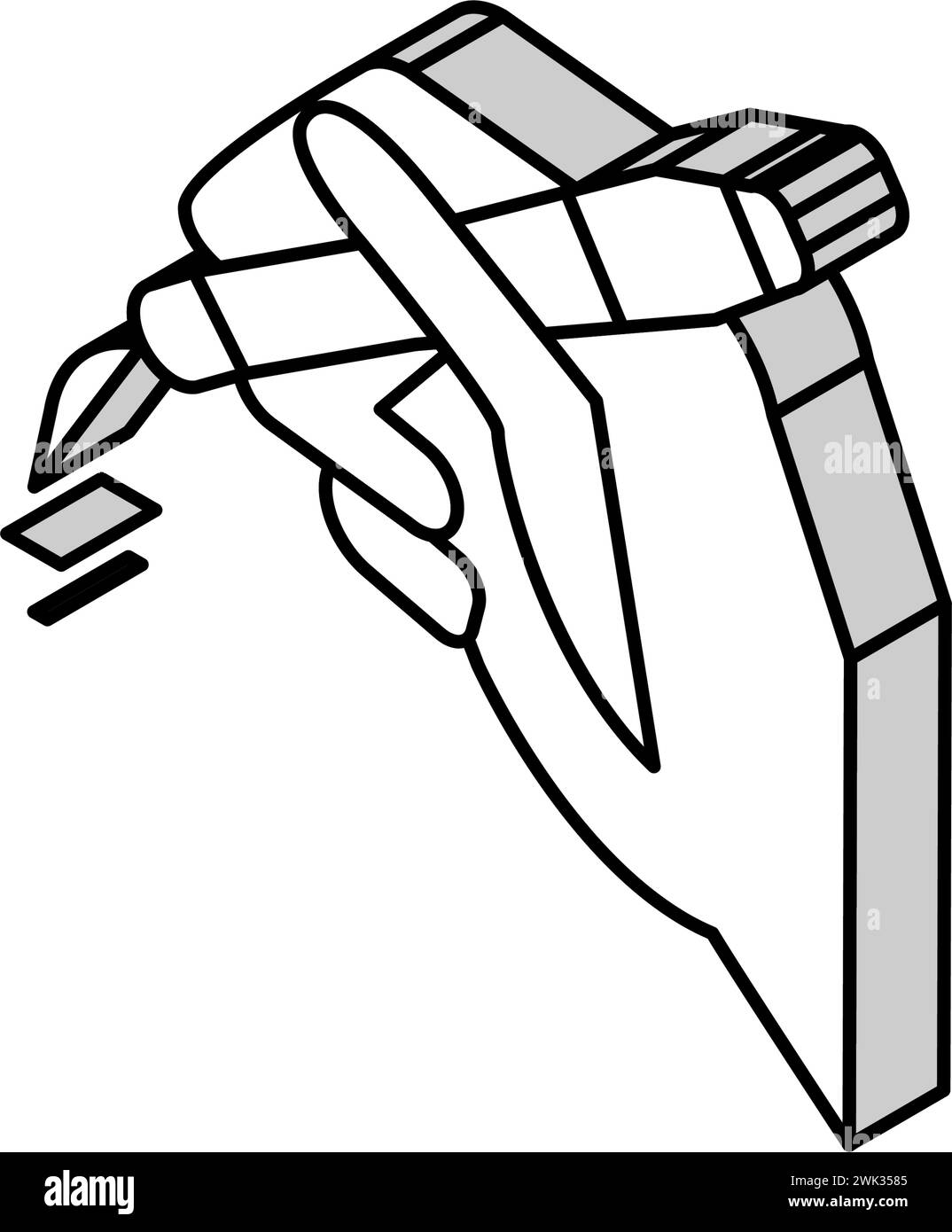 hand holding laser medical equipment isometric icon vector illustration ...