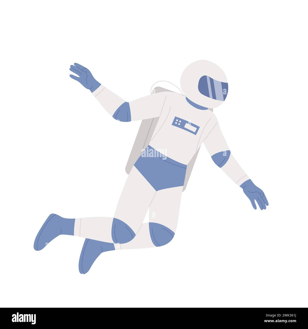 Equipped spaceman floating. Exploring space, solar system research ...