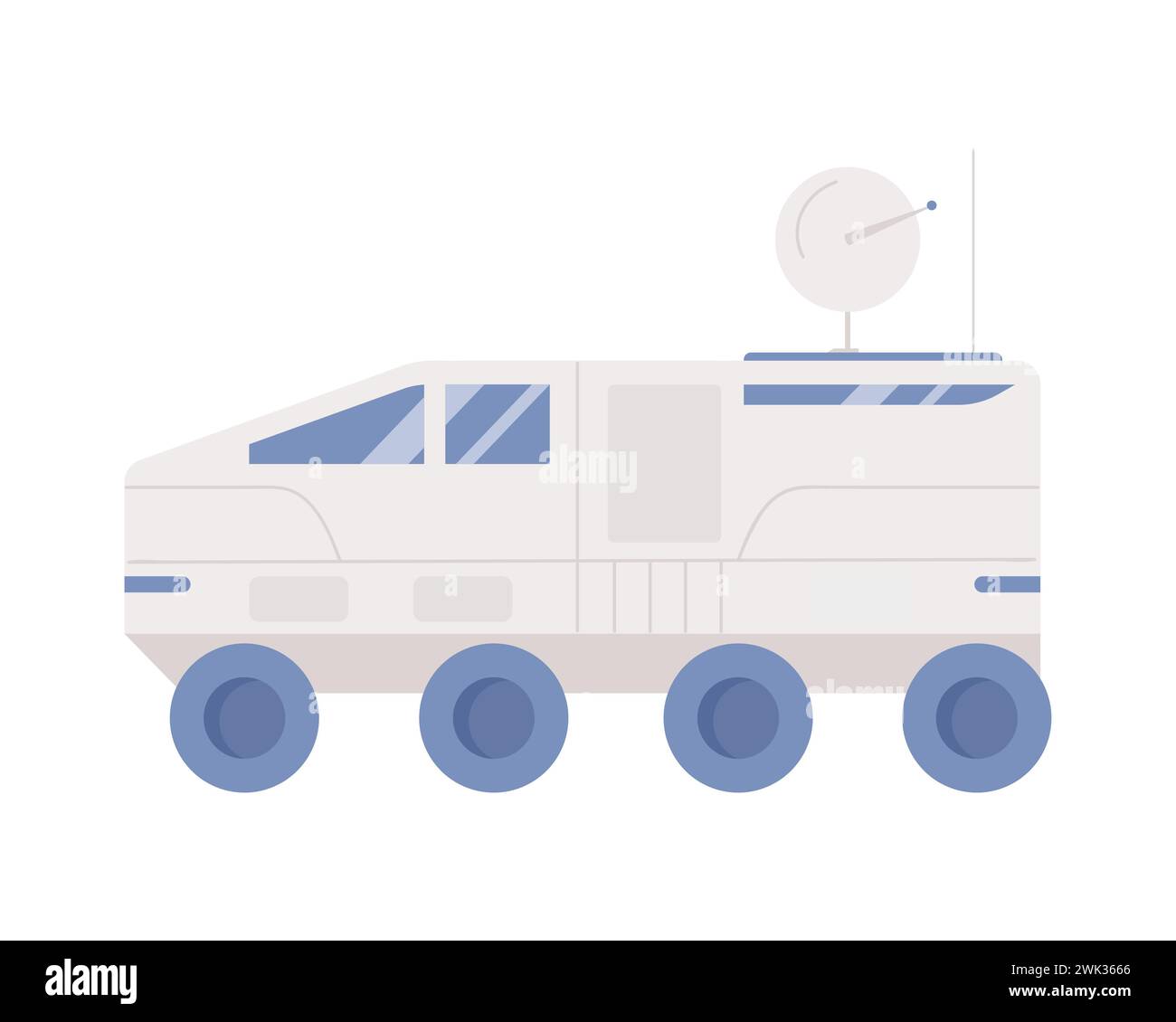 Lunar rover with satellite antenna. Space exploring technology, cosmos ...