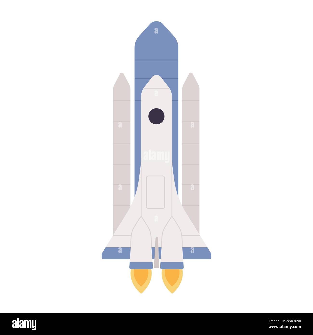 Cosmos research shuttle. Space aircraft, astronomical research cartoon ...