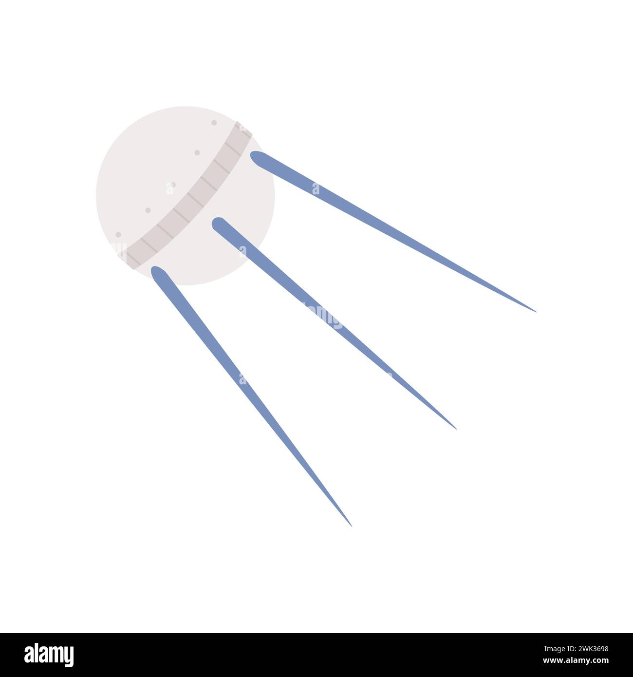 Space sputnik satellite. Galaxy exploration, cosmos discovering cartoon ...