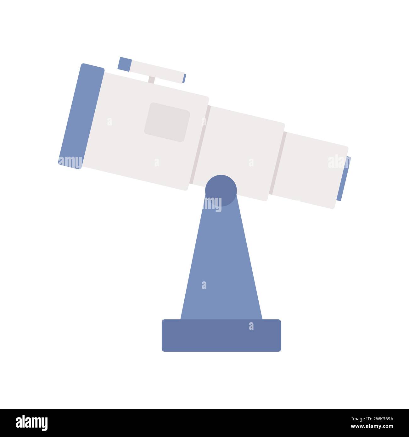 Astronomy telescope research. Solar system exploration, space discovering cartoon vector ...