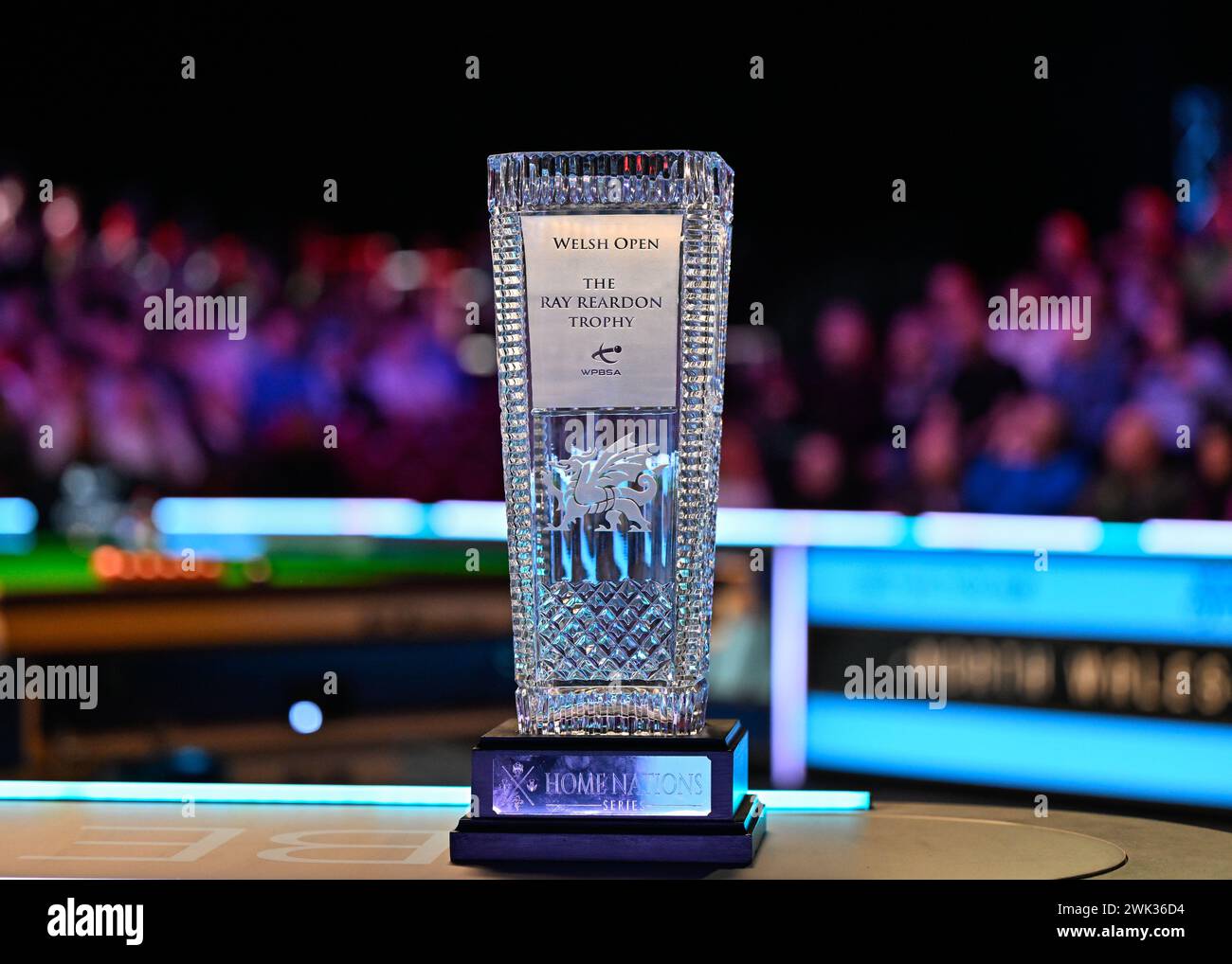 The Ray Reardon Trophy ahead of the match, 2024 BetVictor Welsh Open ...