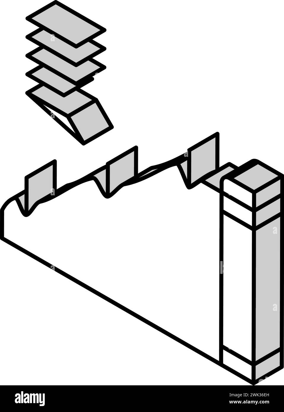 strengthening of road slopes isometric icon vector illustration Stock ...