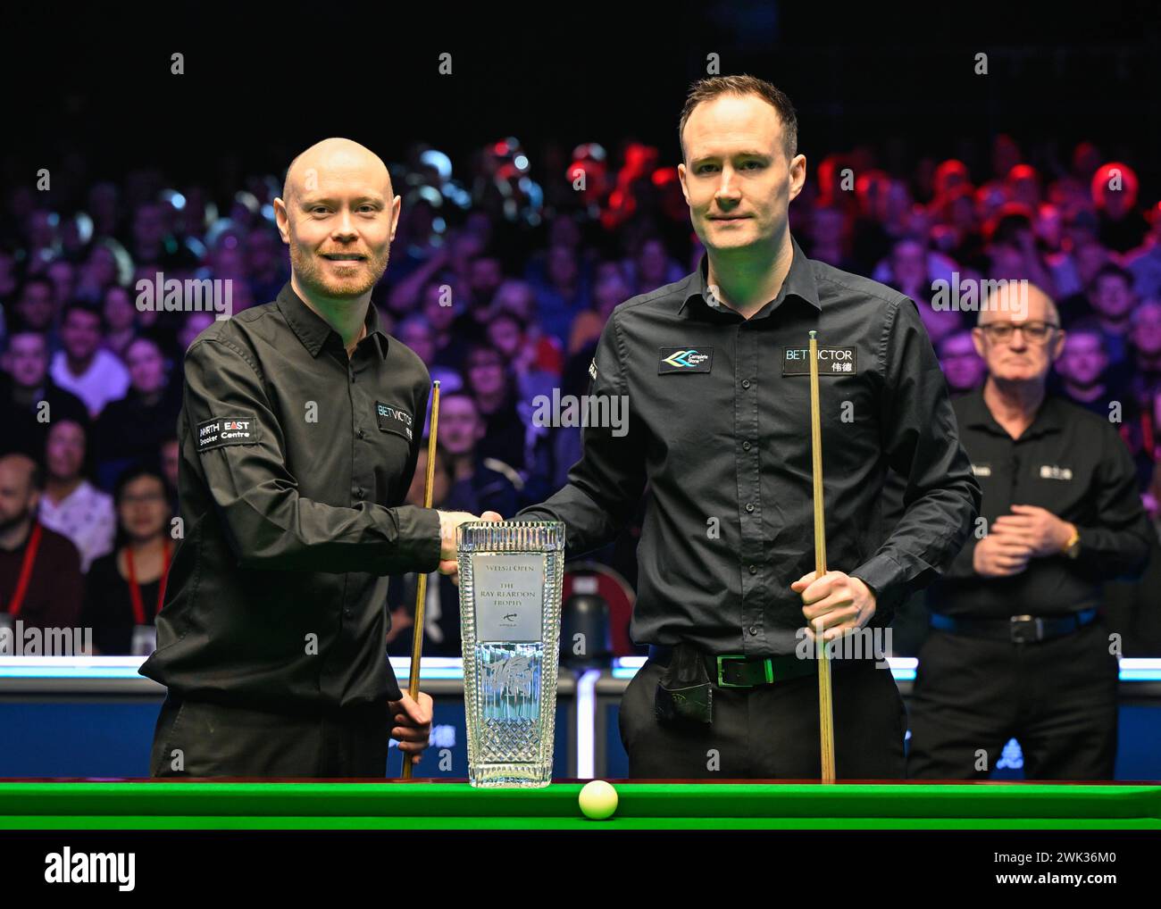 The two players Gary Wilson (left) and Martin O'Donnell (right) pose ...