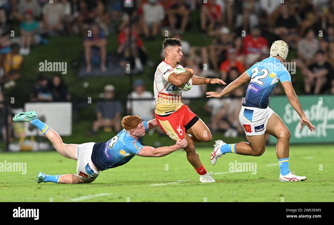 Sunshine Coast, Australia. 18th Feb, 2024. Jake Averillo (centre) of ...
