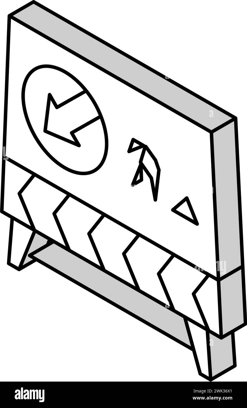 road construction sign isometric icon vector illustration Stock Vector ...