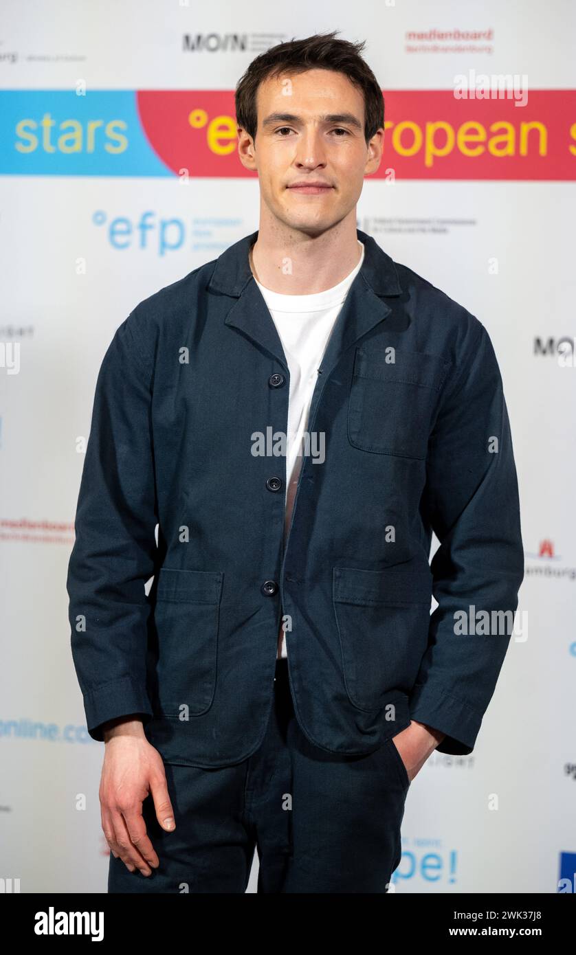 18 February 2024, Berlin: Eanna Hardwicke, actor from Ireland, stands ...