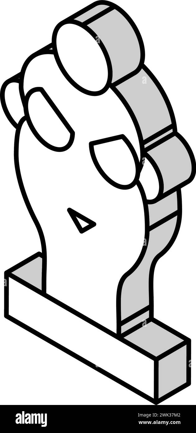 prehistoric statue isometric icon vector illustration Stock Vector ...