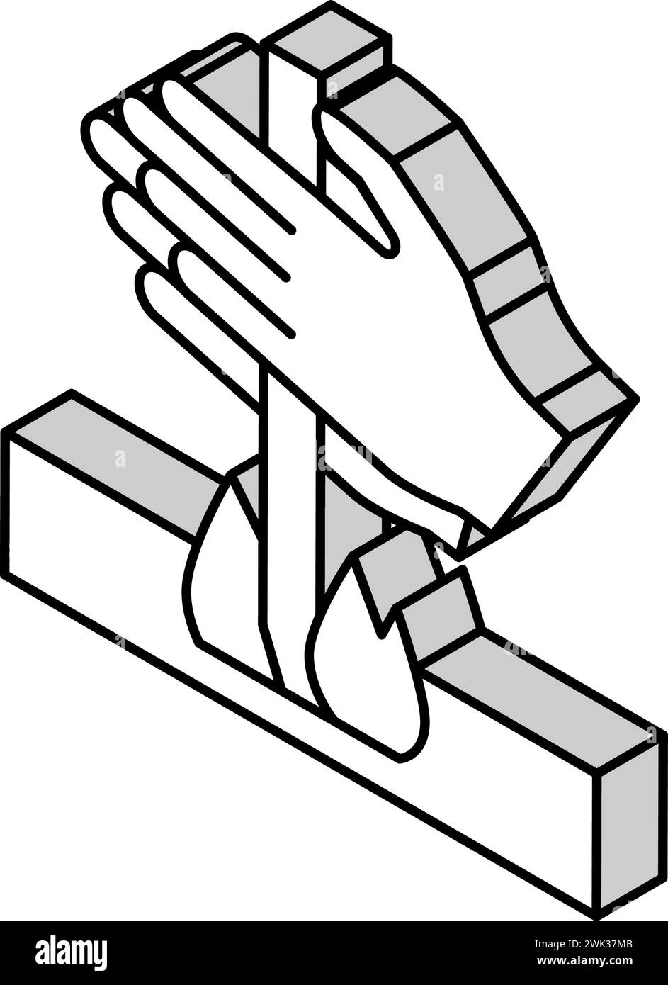 making fire by friction isometric icon vector illustration Stock Vector ...