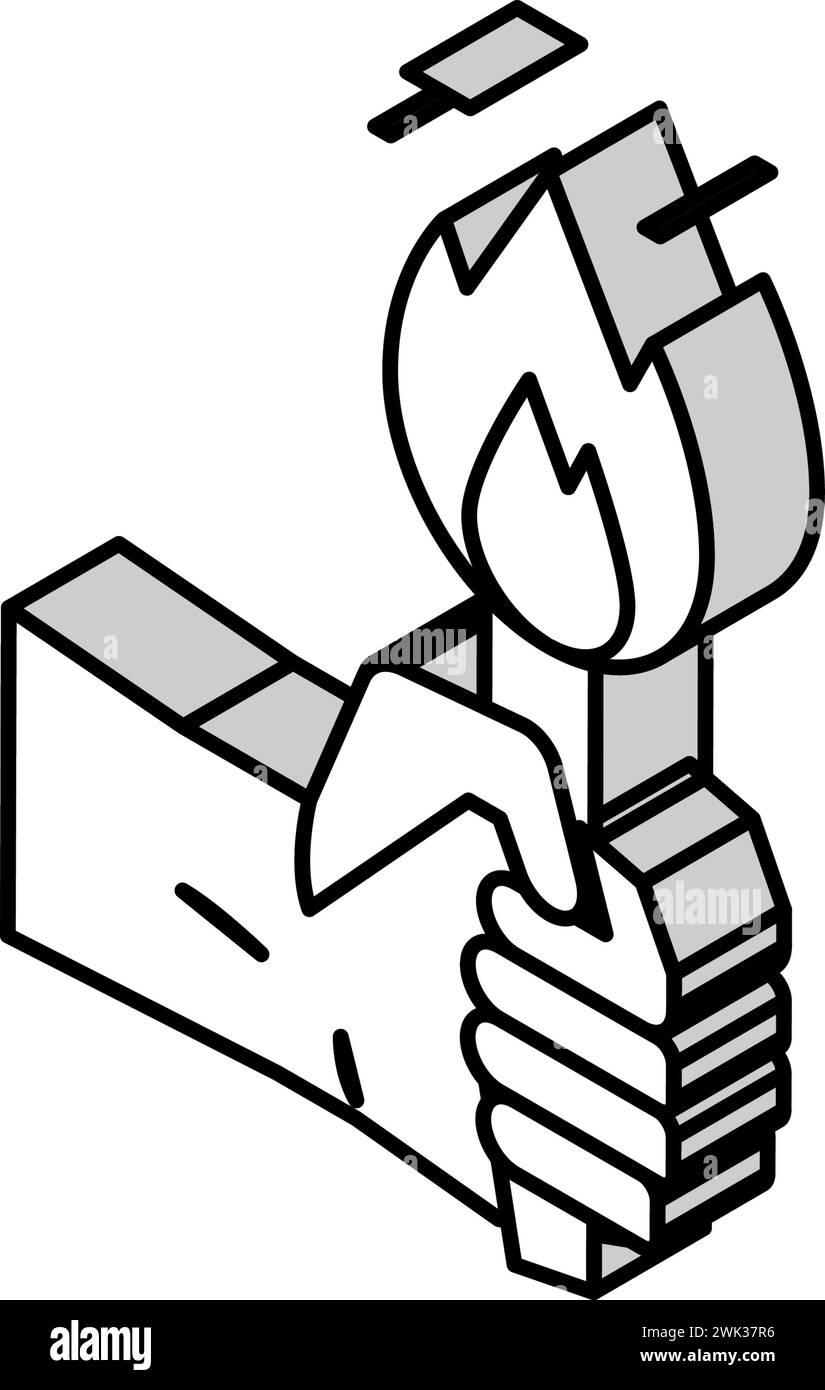 fire torch isometric icon vector illustration Stock Vector Image & Art ...