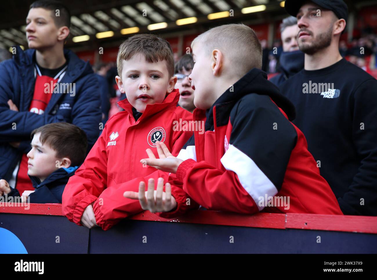 Young Sheffield United fans in the stands before the Premier League ...