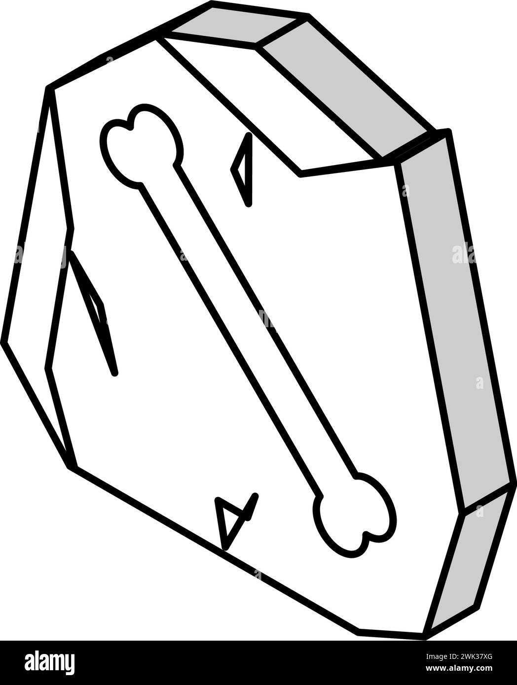 bone in stone isometric icon vector illustration Stock Vector Image ...