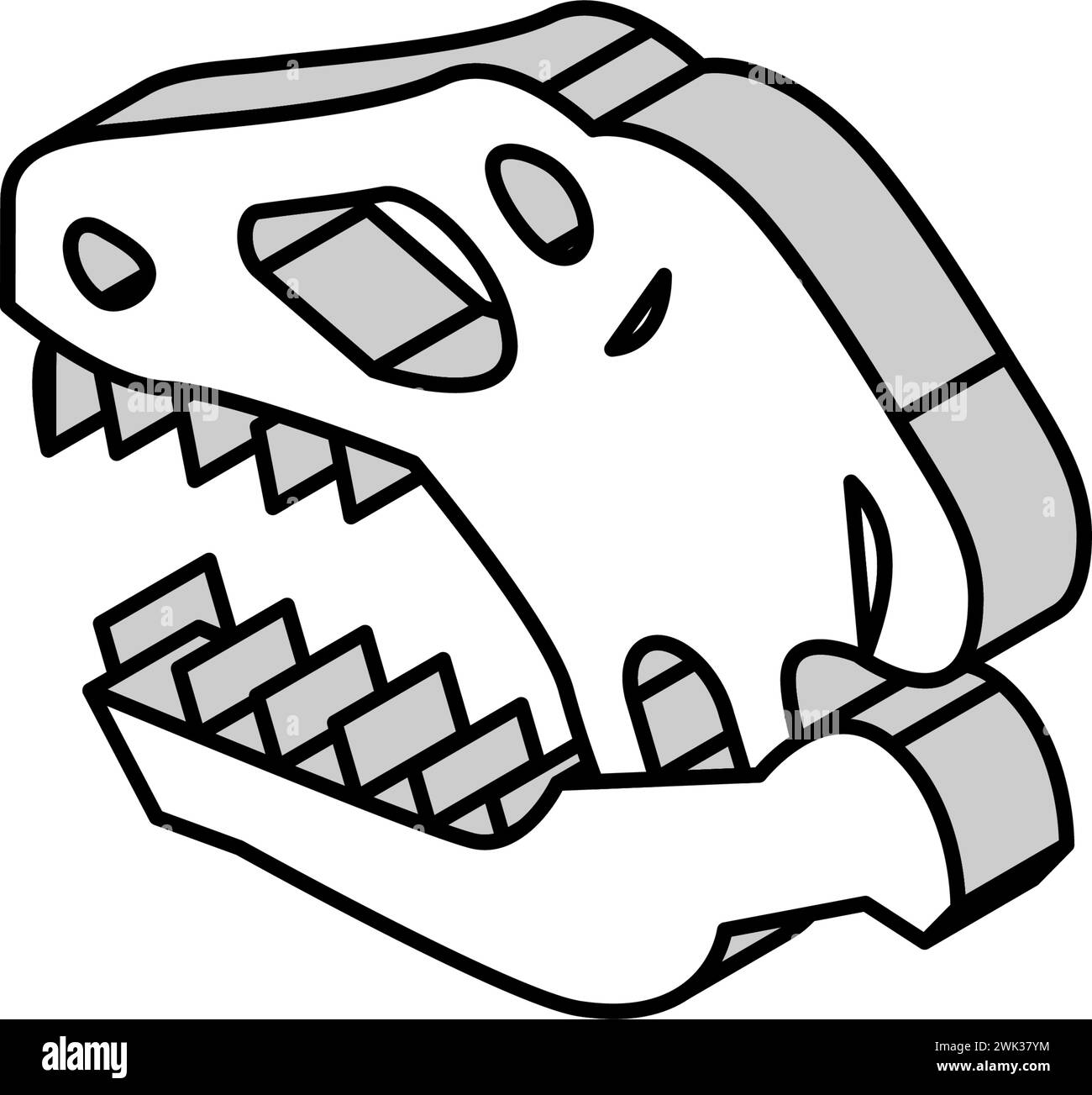 dinosaur skull isometric icon vector illustration Stock Vector Image & Art - Alamy