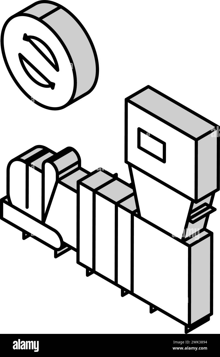 Garbage Recycling Machine Isometric Icon Vector Illustration Stock