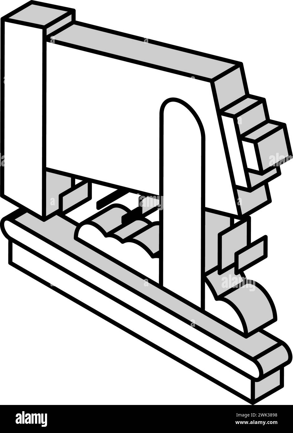 Garbage Sorting Equipment Isometric Icon Vector Illustration Stock