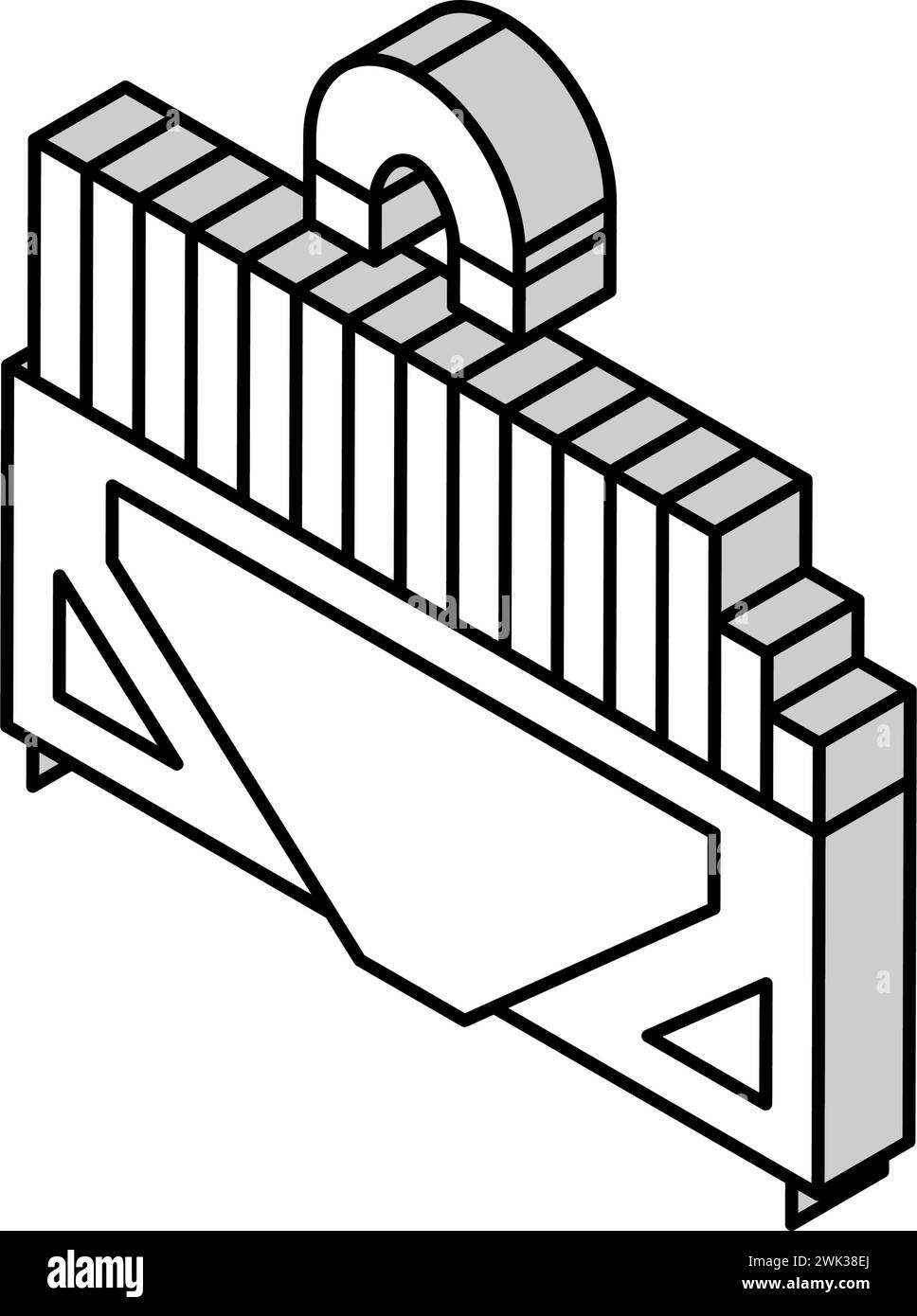 sorting metal garbage machine isometric icon vector illustration Stock ...