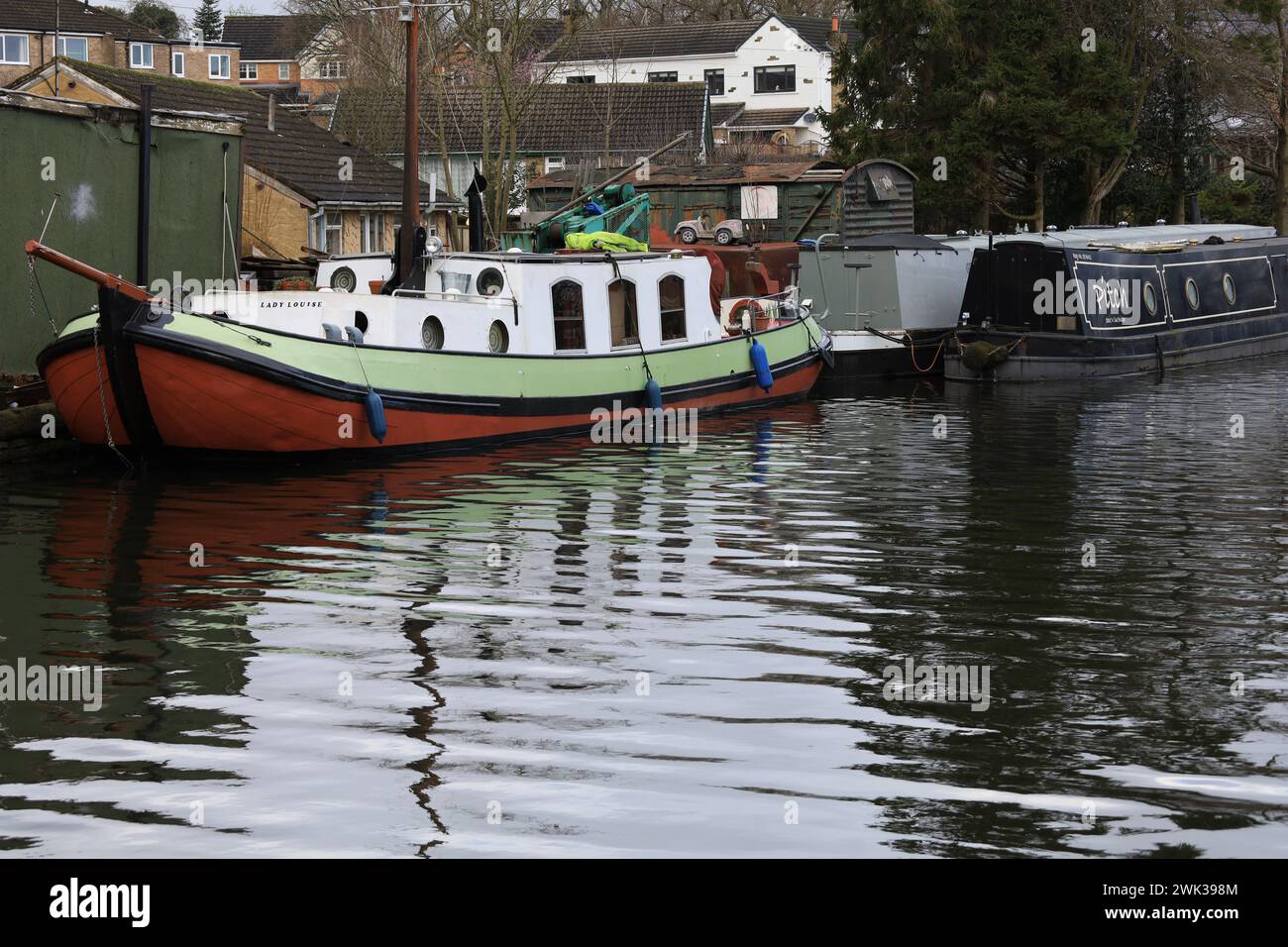 Barges on Leeds Liverpool Canal,Rodley Stock Photo - Alamy