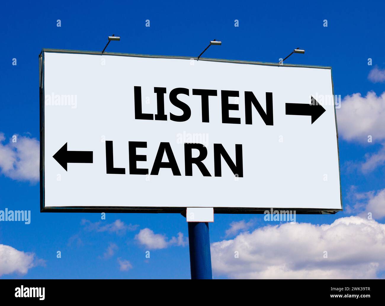 Listen and learn symbol. Concept word Listen and Learn on beautiful ...