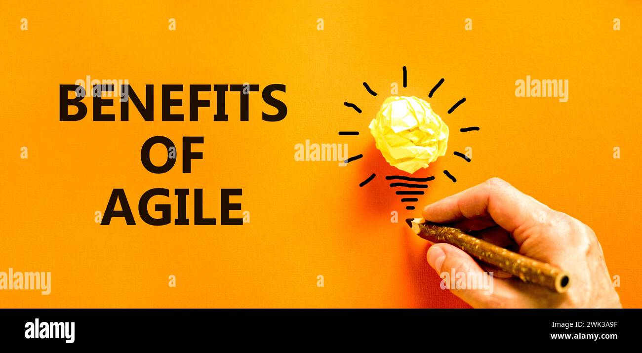Benefits of agile symbol. Concept words Benefits of agile on beautiful ...