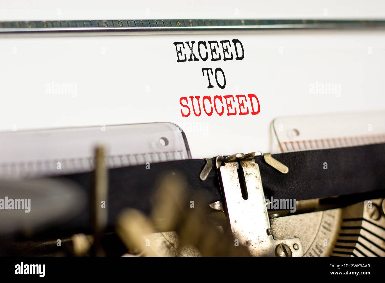 Exceed to succeed symbol. Concept words Exceed to succeed typed on ...